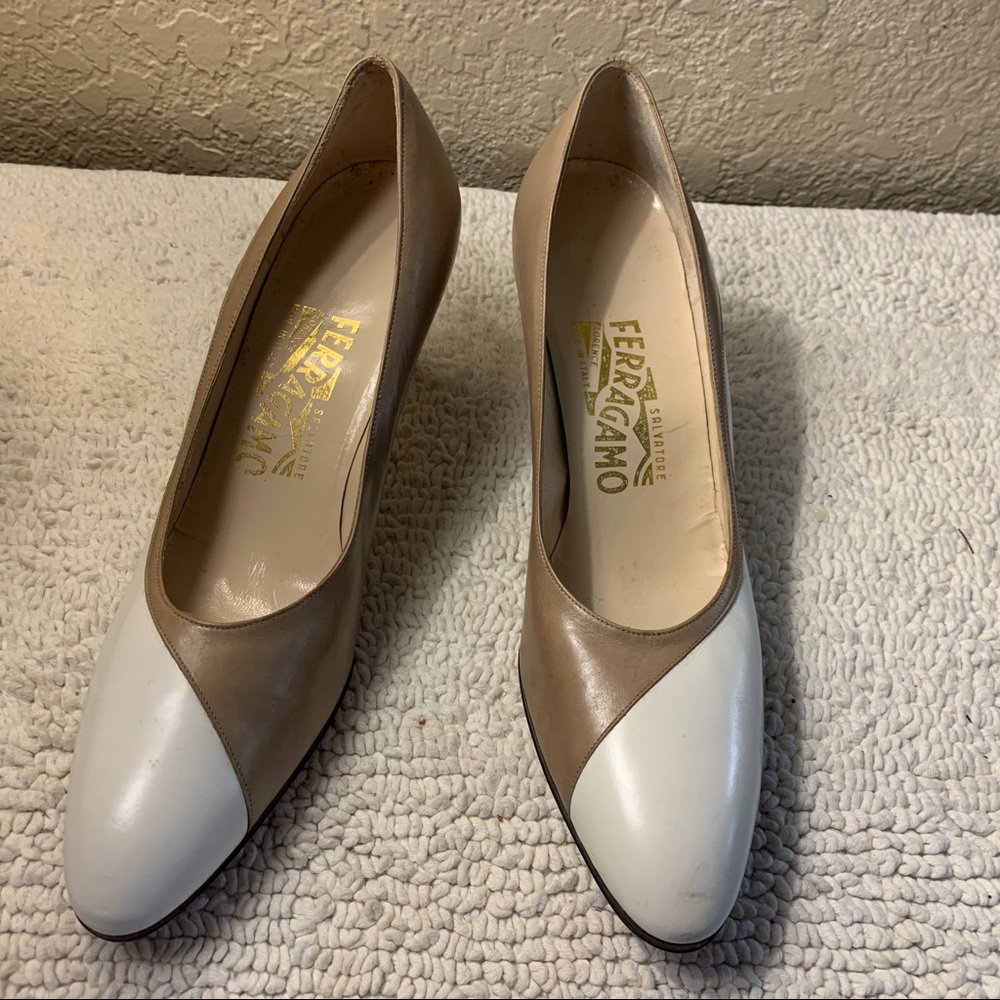 New Salvatore Ferragamo Two Tone Pumps - Gem